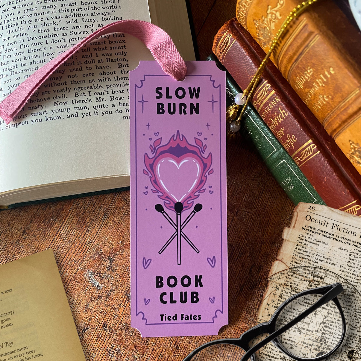 Slow Burn Book Club Bookmark | Tied Fates Stationery