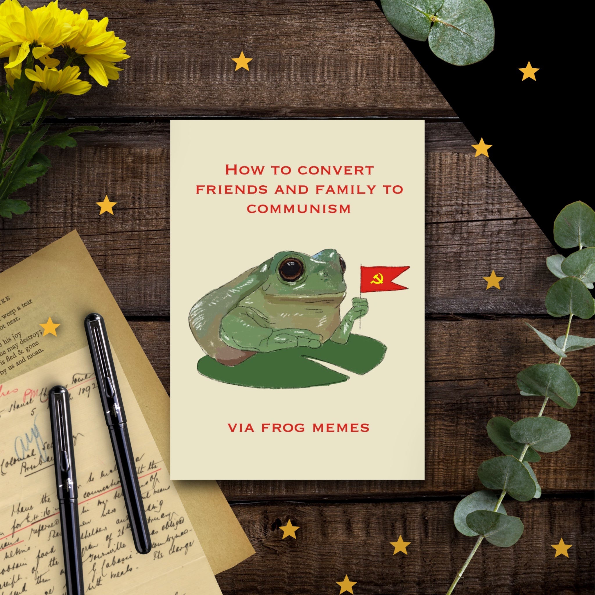 Communist Frog Meme, A5 Softcover Notebook – Tied Fates