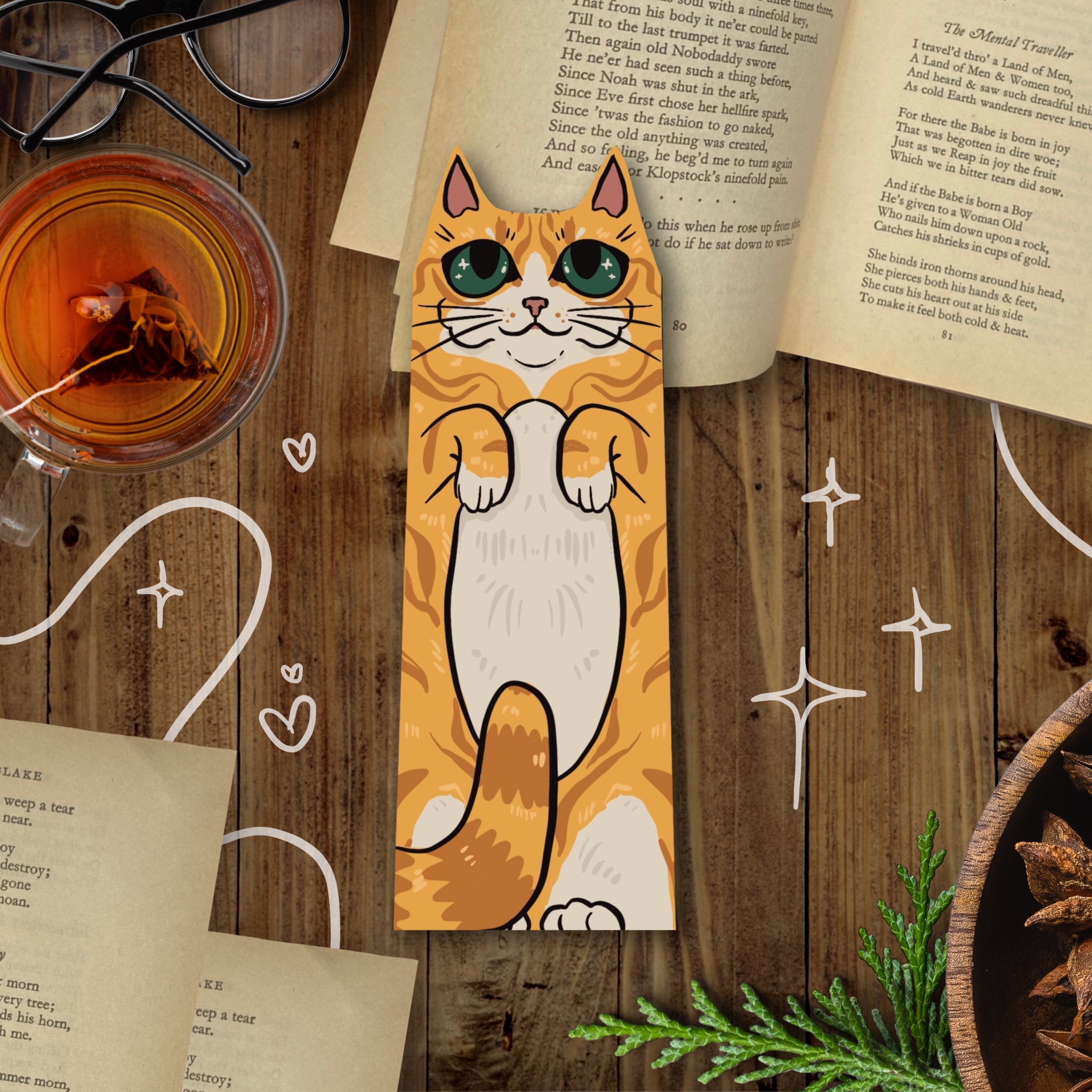 Ginger Cat Bookmark – Tied Fates